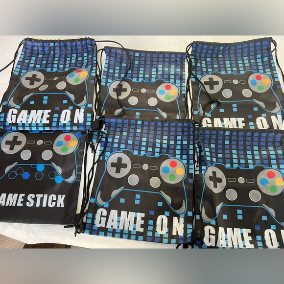 Party Supplies | Video Game Party Loot Bags Blue And Black Game On ...